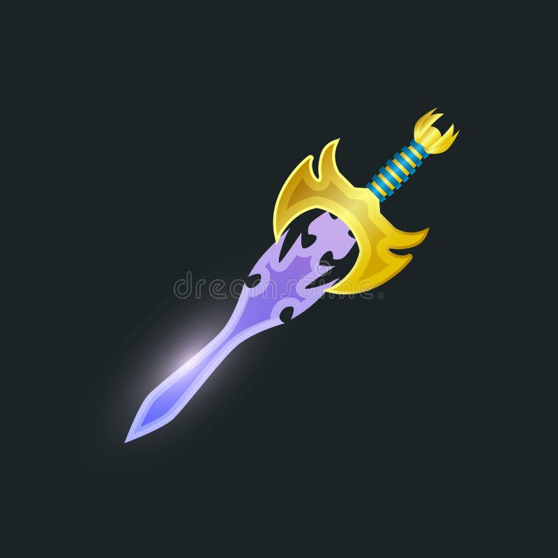 Magic Broadsword Isolated Game Element Stock Vector - Illustration of ...