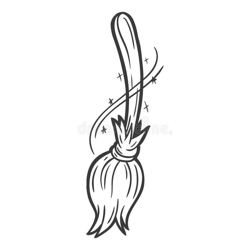 Magic Broom. Vector Illustration Decorative Design Stock Vector ...