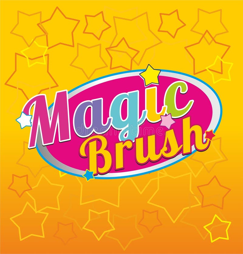 Magic Brush Absrtaction Yellow Stock Illustration - Illustration of ...