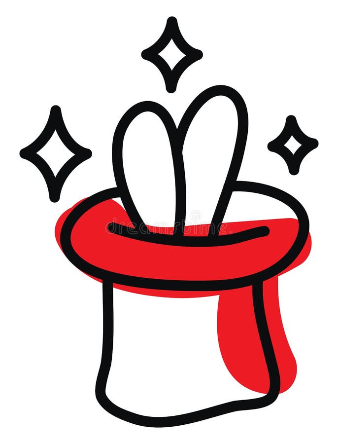 Magic Hat with Bunny Head Flat White Icons on Round Color Backgrounds ...