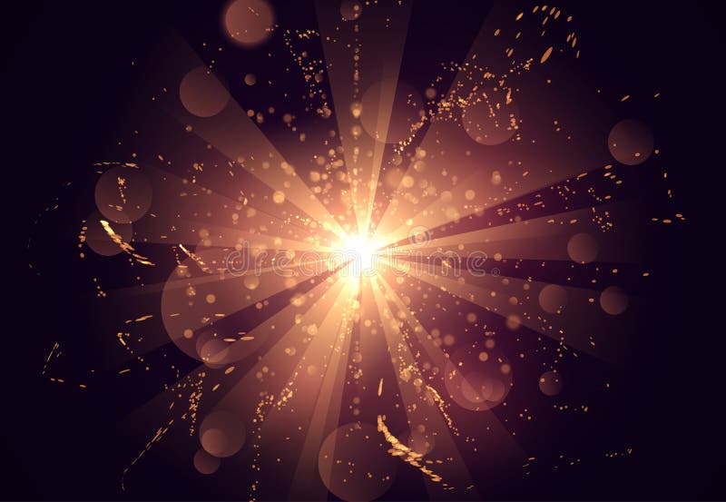 Magic Burst, Orange Glow Sparkling Vector Effect, Bright Star Dust ...