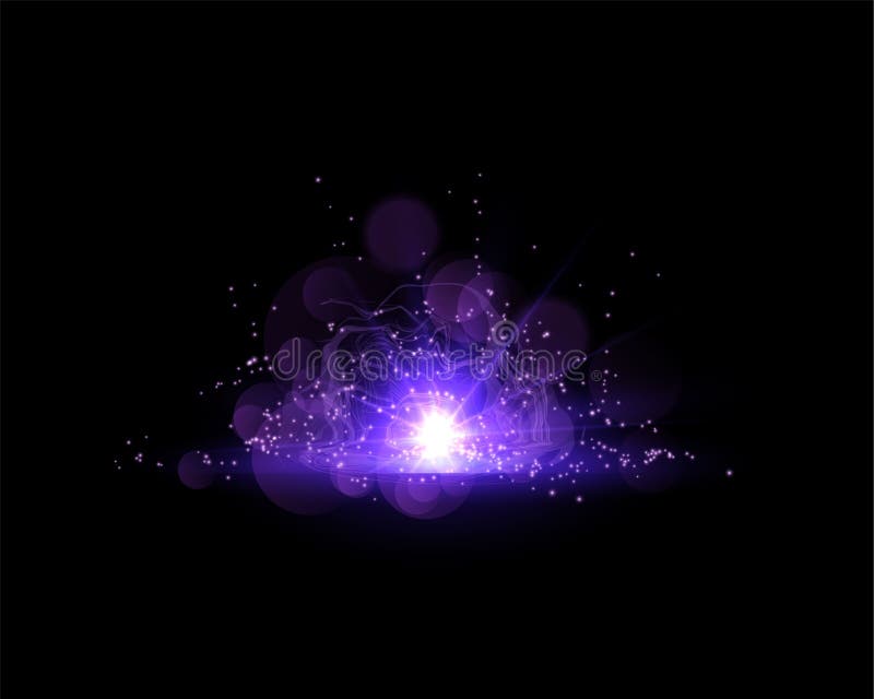 Magic Burst, Purple Glow Sparkling Light Motion Effect Vector, Bright ...