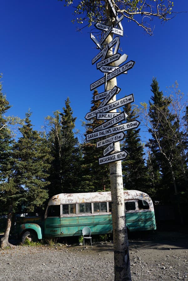 Magic Bus in Alaska stock photo. Image of tourism, street - 139488748