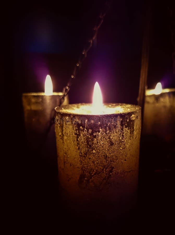 Magic Candle Light on Chains Stock Image - Image of candle, crystal ...