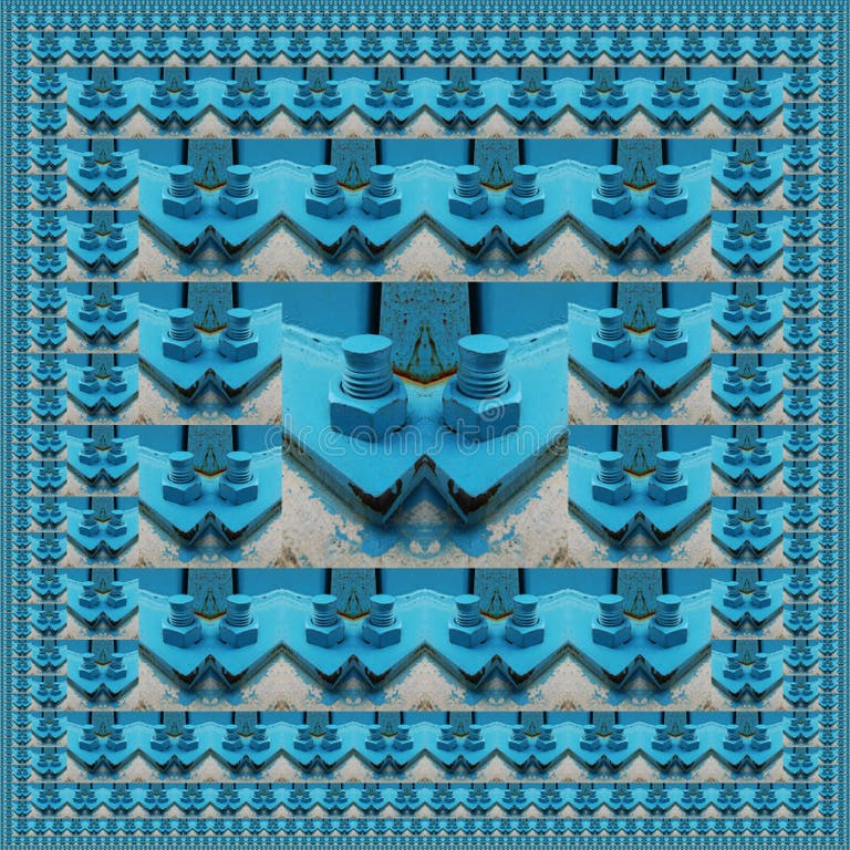 Magic Carpet Design of Many Increasingly Smaller Blue Bolts Stock ...