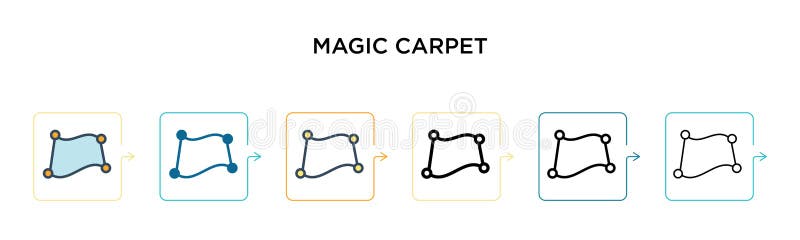 Magic Carpet Vector Icon in 6 Different Modern Styles. Black, Two ...
