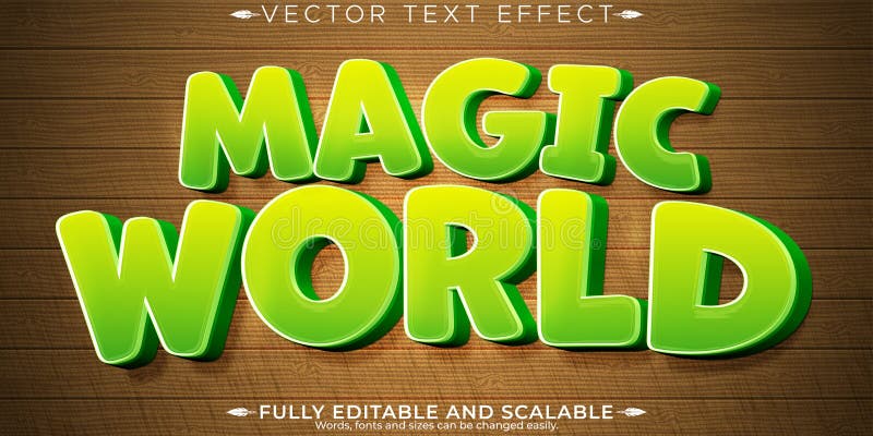 Magic Cartoon Text Effect, Editable Comic and Funny Text Style Stock ...