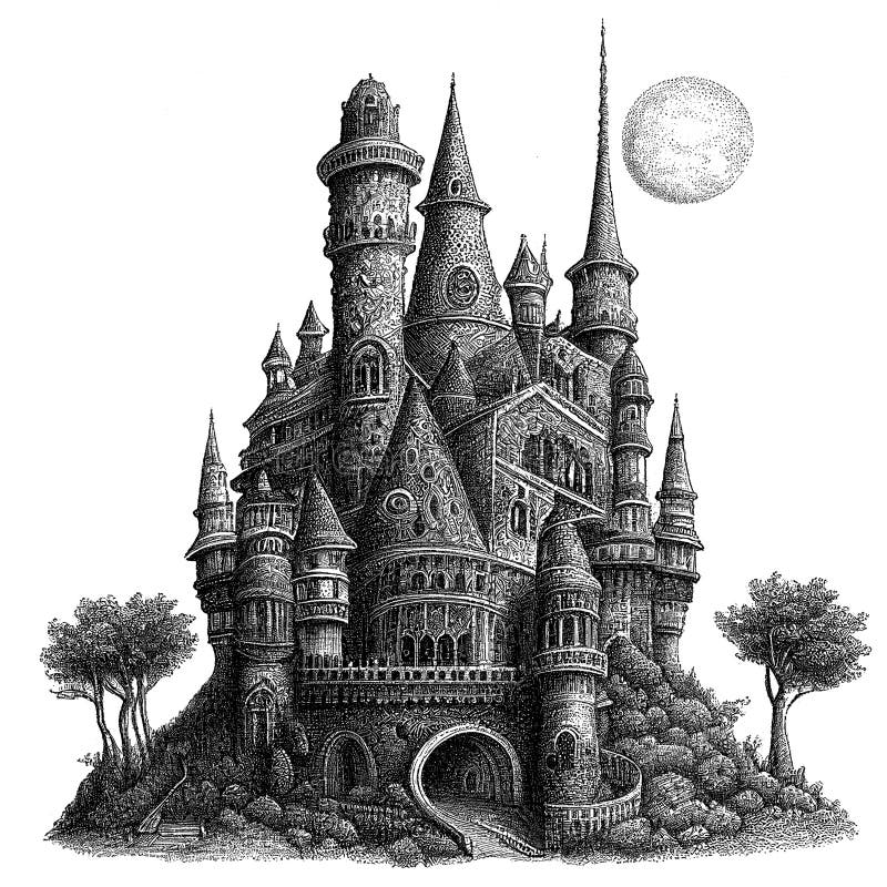 Magic castle stock illustration. Illustration of citadel - 269888732