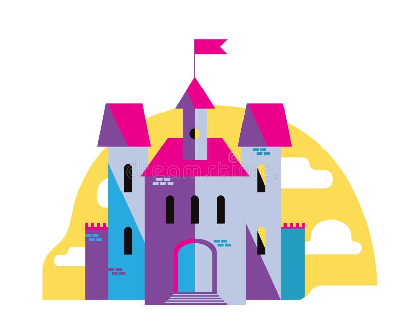 Magic Castle, Flat Style Vector Illustration Stock Vector ...