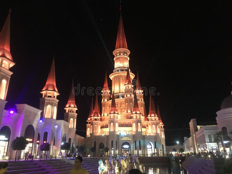 Magic Castle at Night in Turkey Editorial Image - Image of legend ...