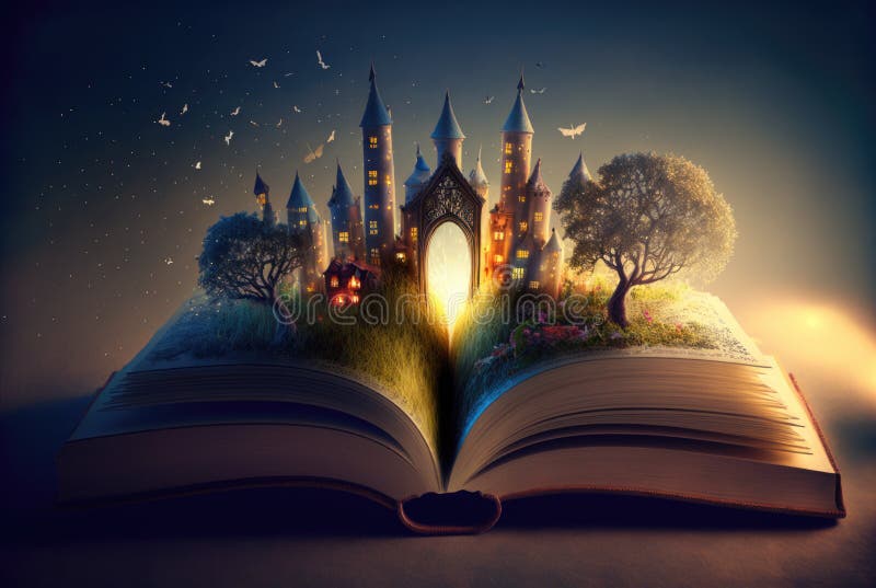 The Magic Castles on the Pages of a Fairy Tale Book Created by the ...