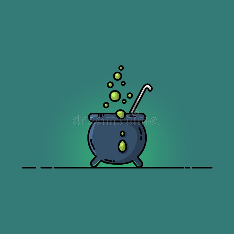 Magic Cauldron Flat Illustration. Vector Cartoon Style Stock Vector ...