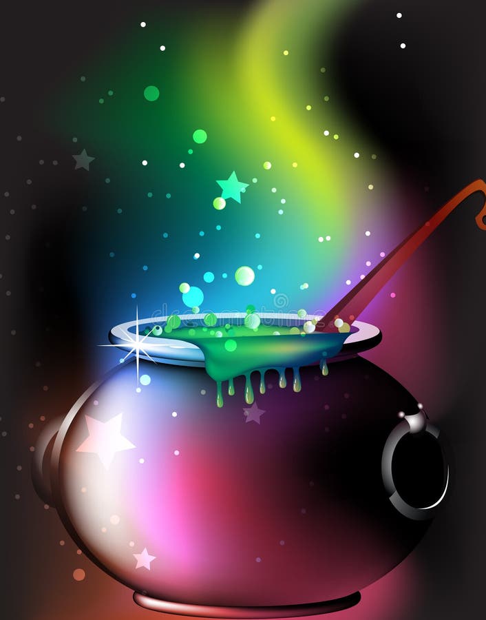 Magic Cauldron with a Potion Stock Vector - Illustration of ...