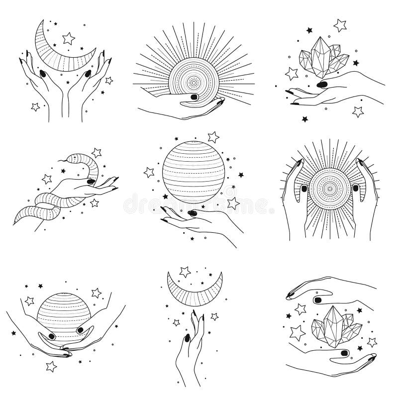 Magic celestial icons stock vector. Illustration of mystical - 233154480