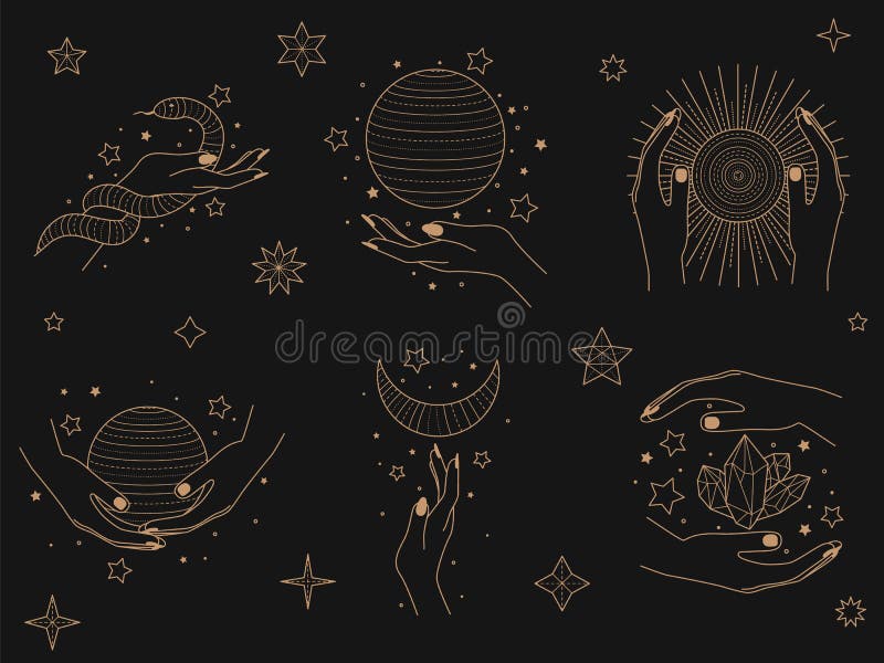 Magic celestial icons stock vector. Illustration of celestial - 234280234
