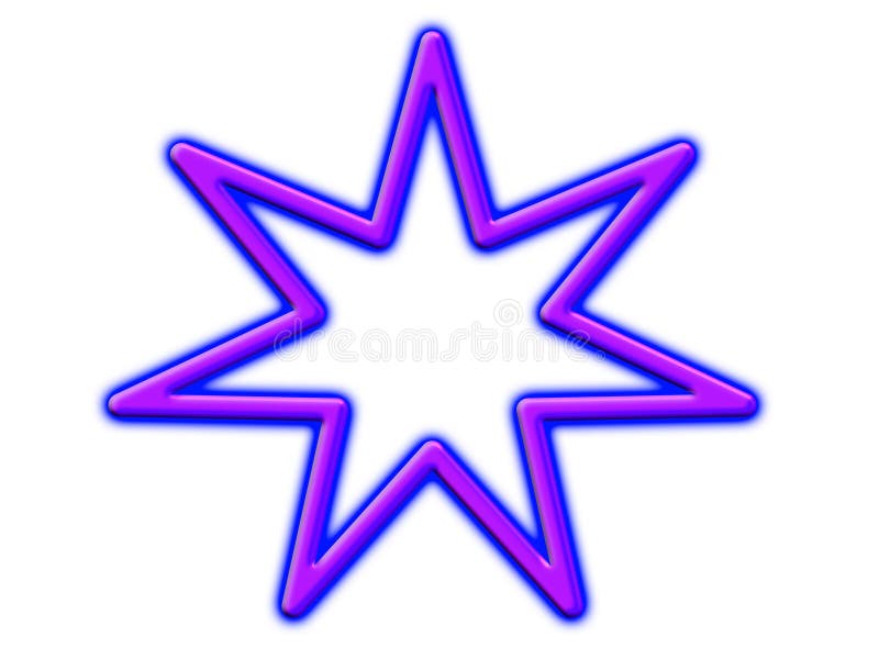 Magic Celtic Purple and Blue Elven Septagram Septogram Star on White ...