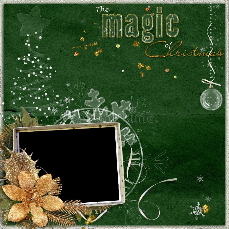 Magic Christmas frame stock illustration. Illustration of season - 7340284