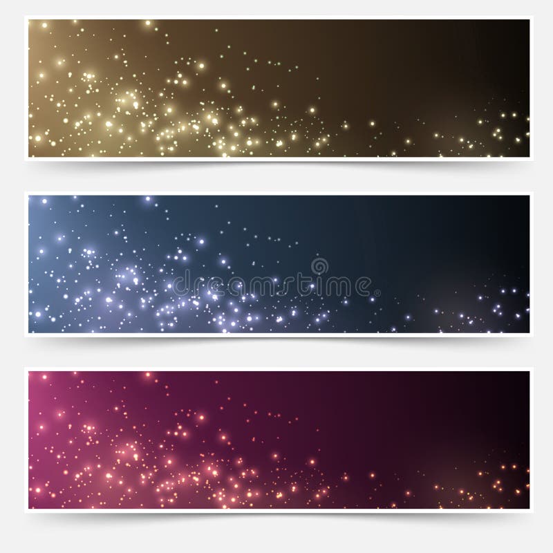 Magic Christmas Header Footer Flyer Collection Stock Vector ...