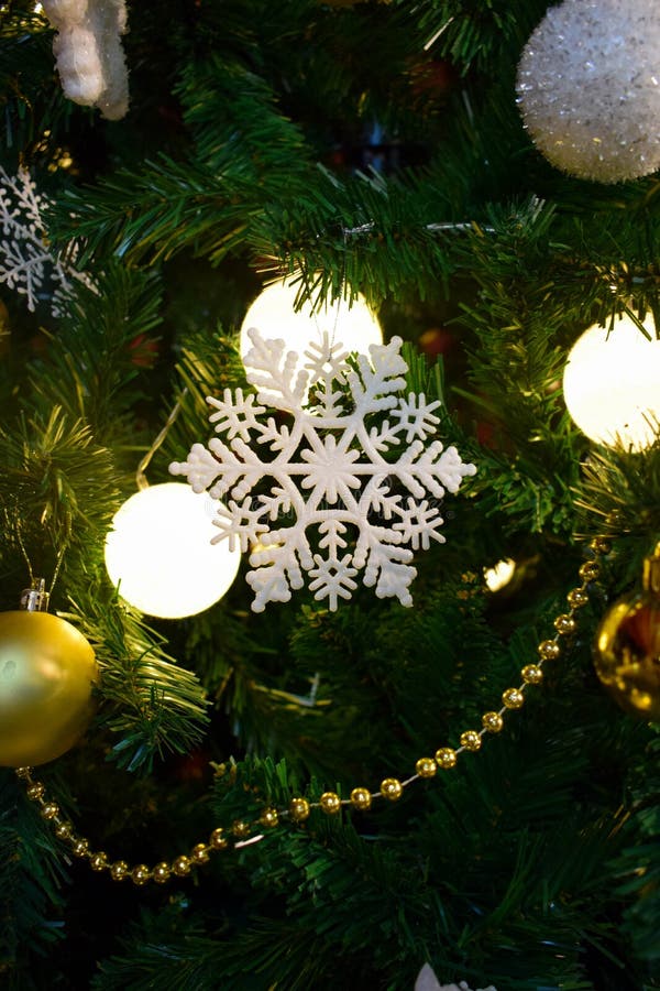 Magic Christmas Tree Gold Decoration - Snowflake and Balls 2 Stock ...