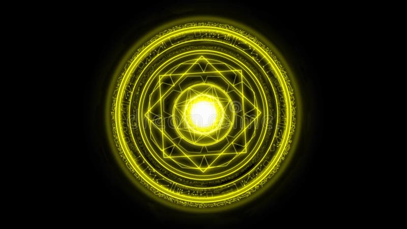 Magic Circle Effect Visuals Rotating on Dark Background Stock Footage ...