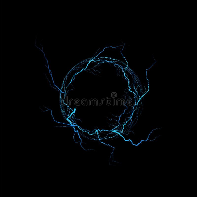 Magic Circle of Thunderbolt Blue Bolt Lightning Effect, Vector ...