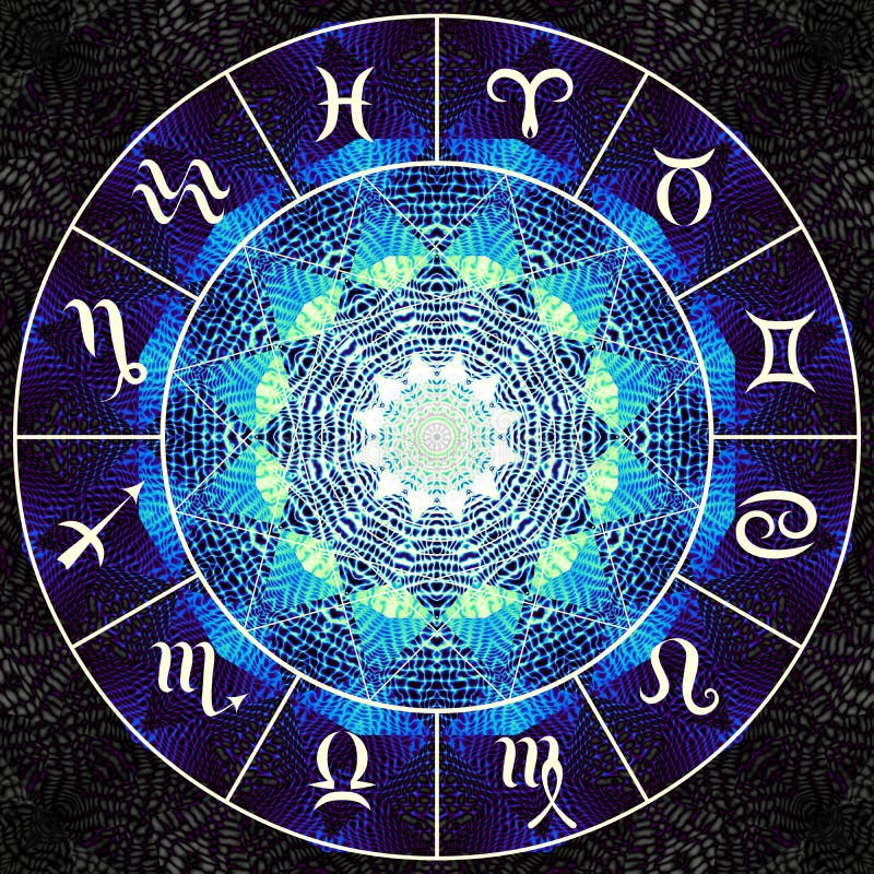 Magic Circle with Zodiacs Sign. Stock Illustration - Illustration of ...