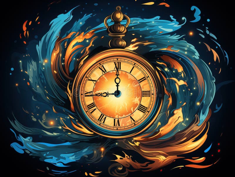 Magic Clock in Space Sky Concept of Time or Numerology Stock ...