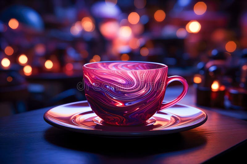 Magic Coffee in a Pink and Magical Cup Stock Illustration ...
