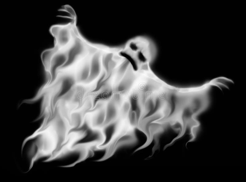 Magic Creepy Halloween Ghost Texture on Black Stock Illustration ...