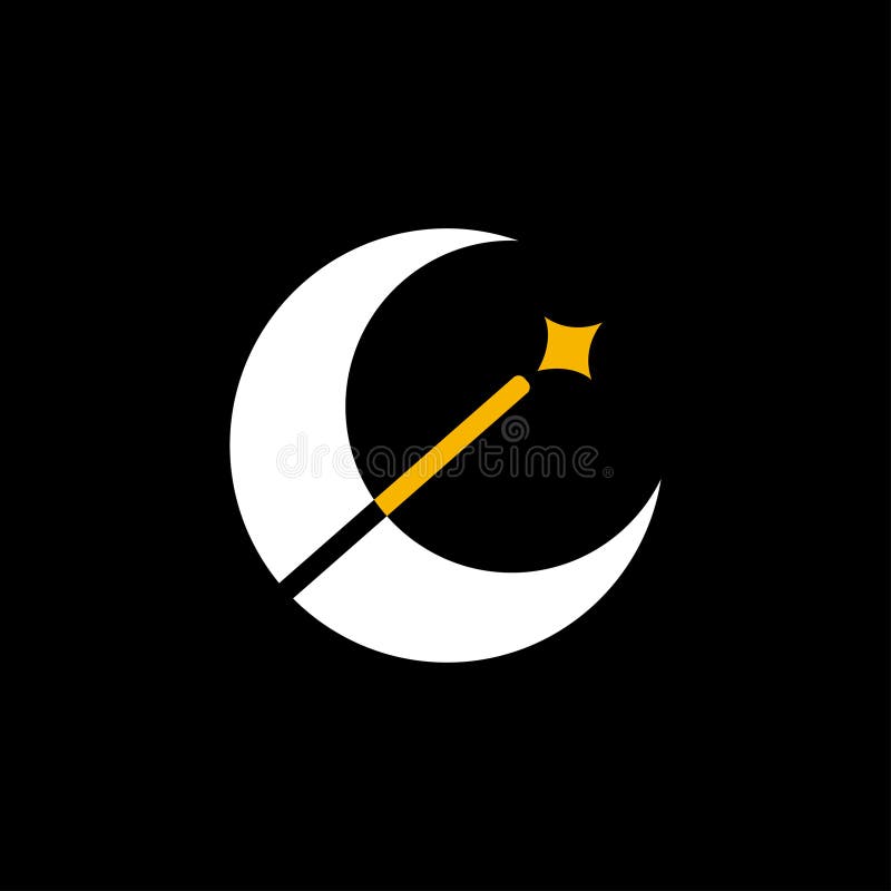 Magic Crescent Logo Design Vector Illustration Stock Vector ...