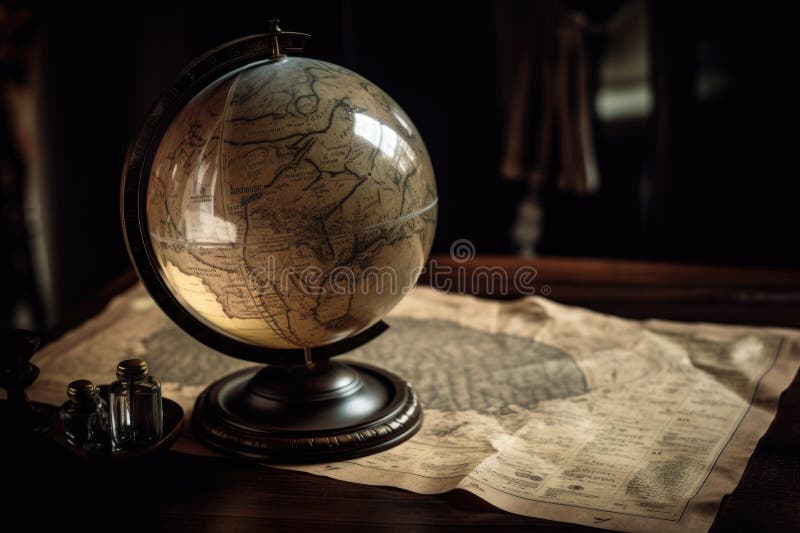Magic Crystal Ball Hovering Over Map, Providing Glimpse into the Future ...