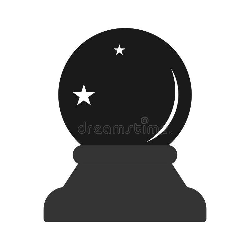 Magic crystal ball icon stock illustration. Illustration of sphere ...