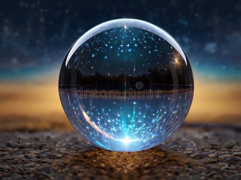 Magic Crystal Ball of Illustration Reflecting the Light Stock ...
