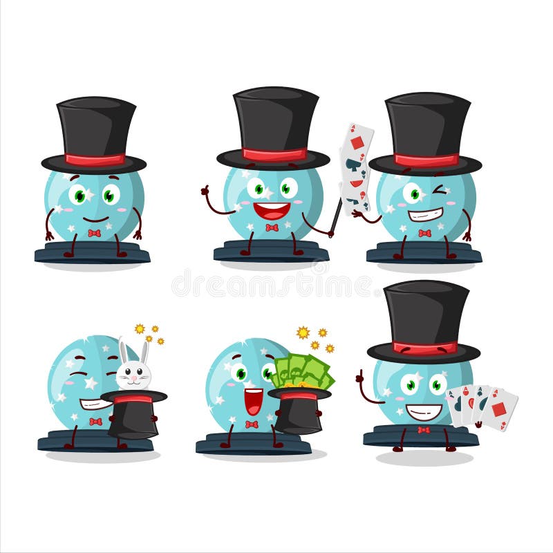 A Magic Crystal Ball Magician Cartoon Character Perform on a Stage ...