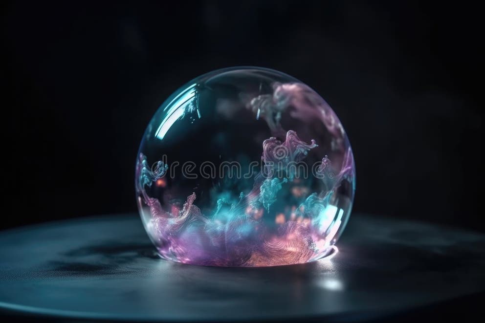 Magic Crystal Ball, with Nebulous Clouds Swirling within Its Sphere ...