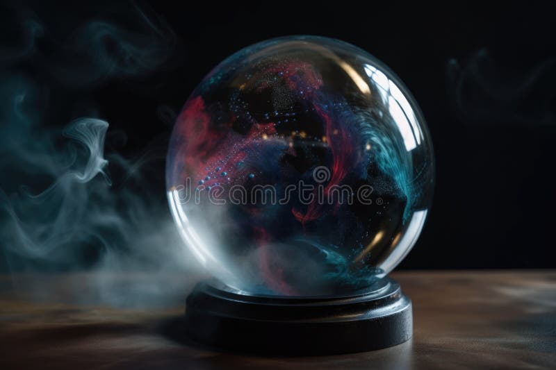 Magic Crystal Ball, with Nebulous Clouds Swirling within Its Sphere ...