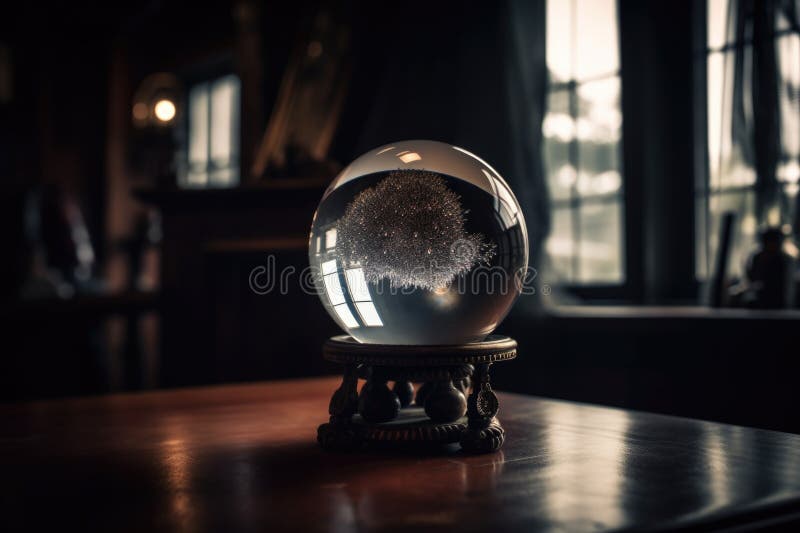 Magic Crystal Ball, with View into the Past, Present, and Future Stock ...