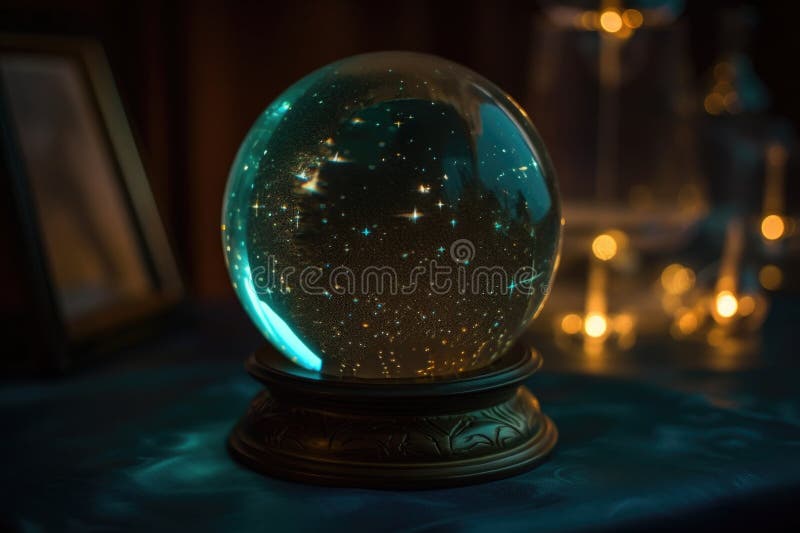 Magic Crystal Ball, with View of Starry Night Sky, Showing Future and ...