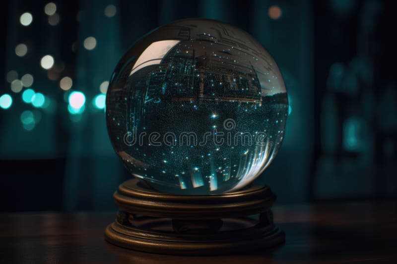 Magic Crystal Ball, with View of Starry Night Sky, Showing Future and ...