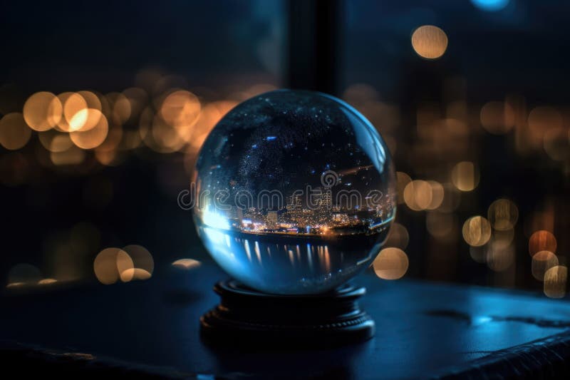 Magic Crystal Ball, with View of Starry Night Sky, Showing Future and ...