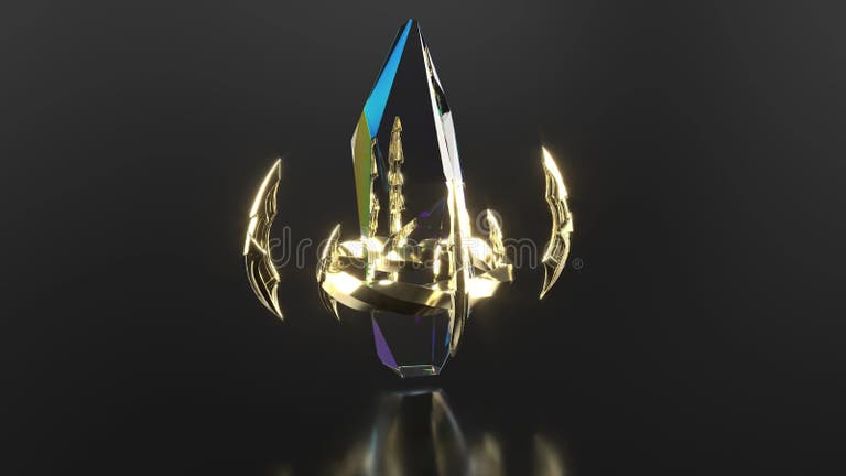 Magic Crystal Gem Stone Pylon 3d Game 3d Stock Illustration ...
