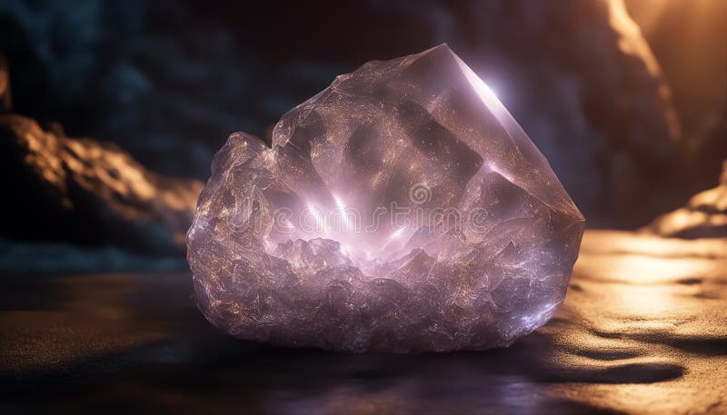 Magic Crystal. Glowing Purple Crystal. Sparkling Mystical Stone ...