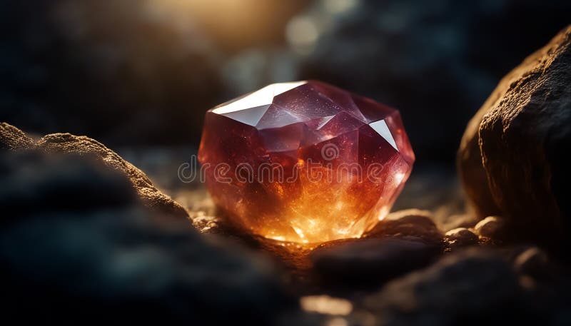 Magic Crystal. Luminous Crystal. Glittering Mystical Crystal in a ...