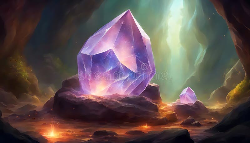 Magic Crystal. Luminous Crystal. Sparkling Mystical Stone. Crystal in a ...