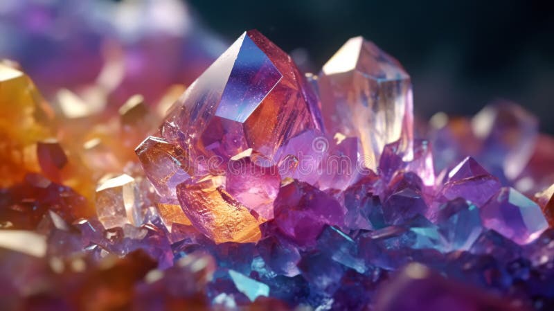 A Magic Crystal in the Rays of Light Stock Illustration - Illustration ...