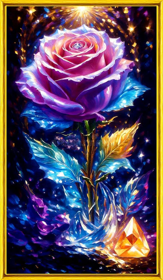 Magic crystal rose flower stock photo. Image of petal - 367133040