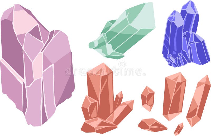 Magic Crystals Gems and Game Drawing Symbol Stock Vector - Illustration ...