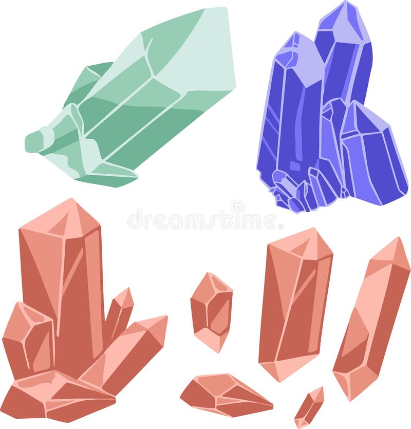 Magic Crystals Gems and Game Drawing Symbol Stock Vector - Illustration ...