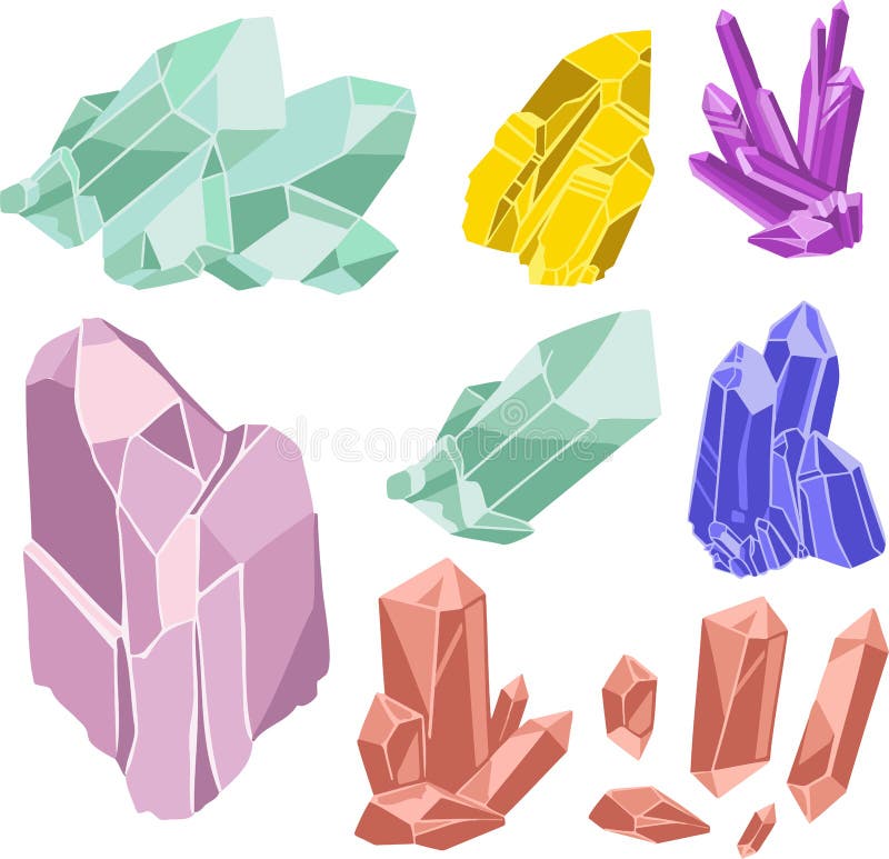 Magic Crystals Gems and Game Drawing Symbol Stock Vector - Illustration ...