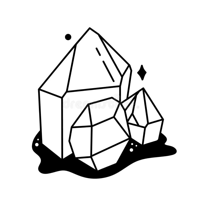 Magic Crystals. Magical Symbols Doodles Esoteric Boho Mystical Hand ...